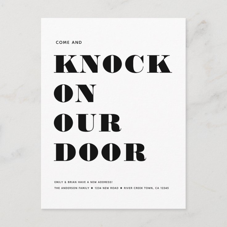 Funny Humor New Address Simple Minimalist Moving Announcement Postcard ...