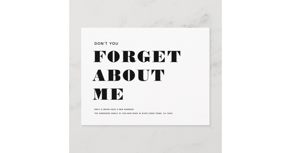 Funny Humor New Address Simple Minimalist Moving Announcement Postcard ...