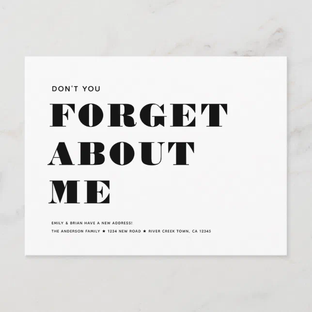 Funny Humor New Address Simple Minimalist Moving Announcement Postcard ...