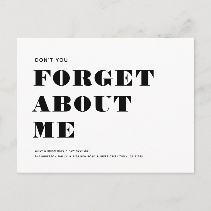 Funny Humor New Address Simple Minimalist Moving Announcement Postcard ...