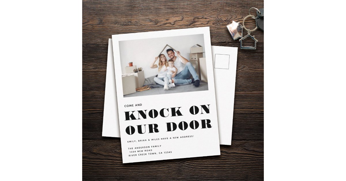 Funny Humor New Address Simple Photo Moving Announcement Postcard | Zazzle