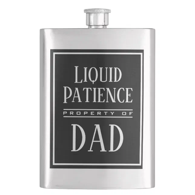 Funny Humor Quote Custom Modern Monogram Black Flask | Zazzle