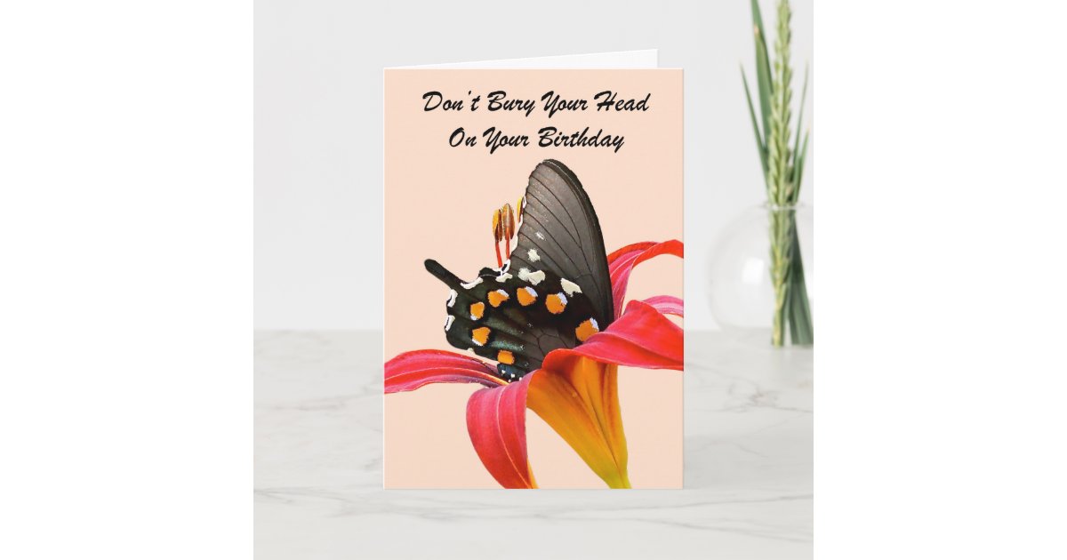 Funny, Humorous Butterfly Birthday Card | Zazzle