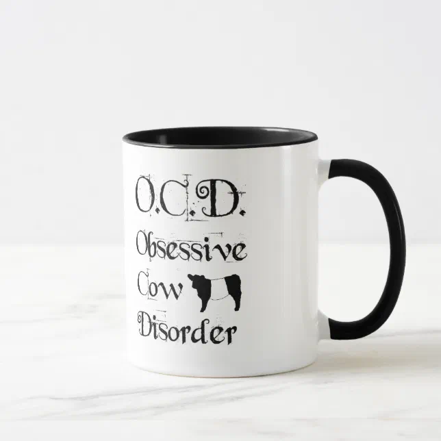 Funny Humorous OCD Obsessive Cow Disorder Belties Mug | Zazzle