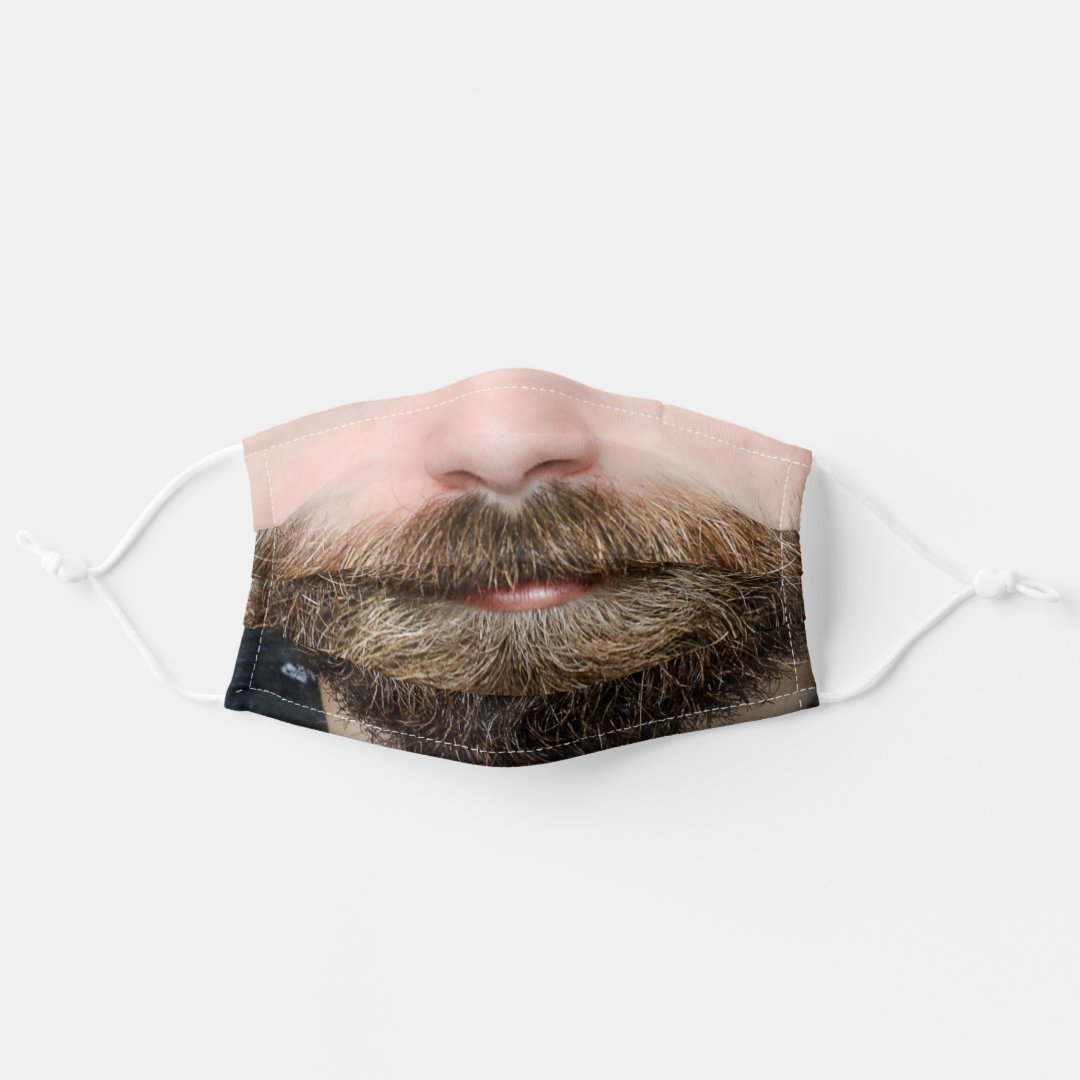 funny humour novelty hipster man beard adult cloth face mask | Zazzle
