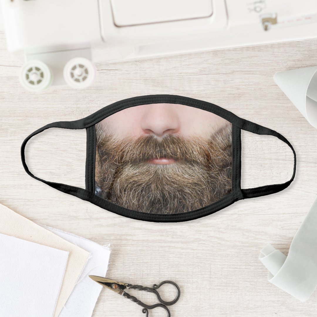funny humour novelty hipster man beard face mask | Zazzle