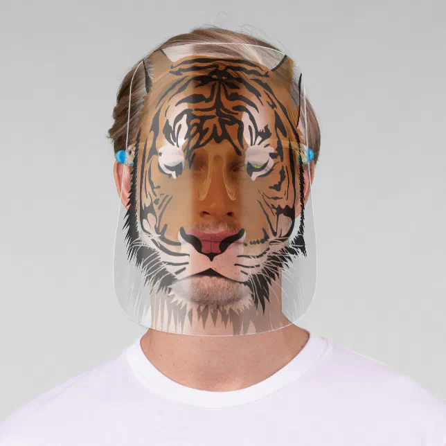 funny humour wild forest woodland animal tiger face shield | Zazzle