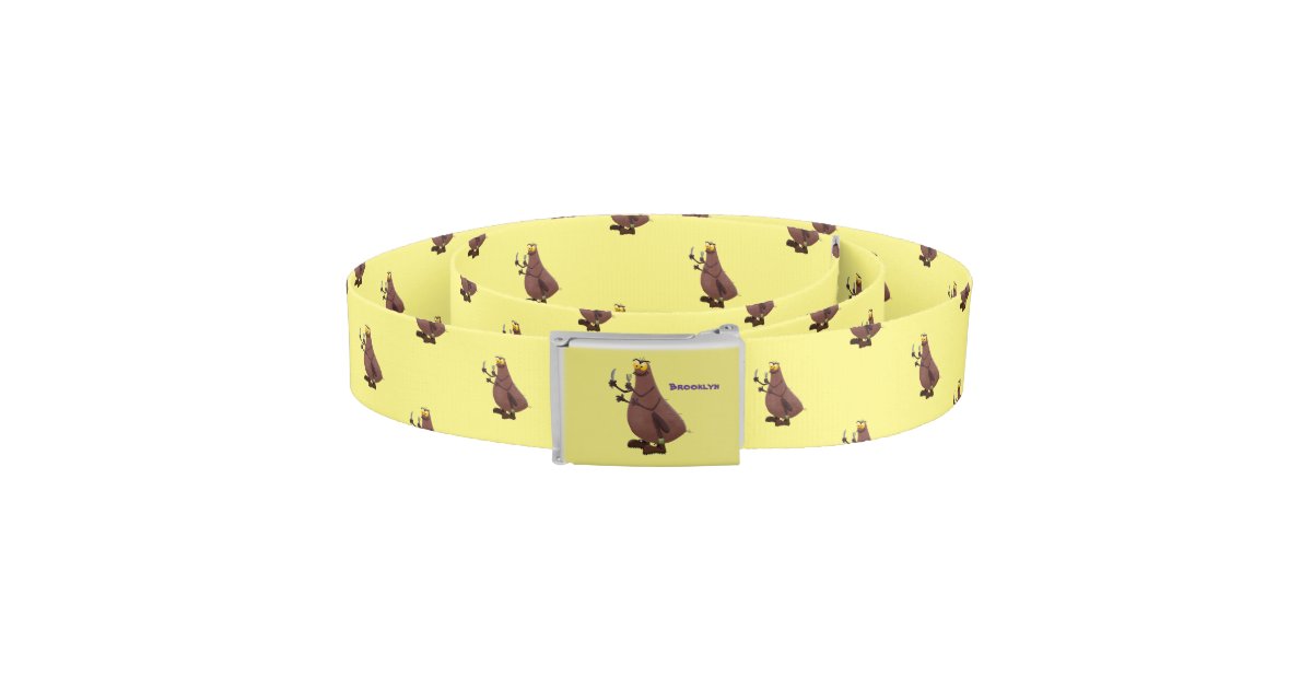 Funny hungry ugly flea cartoon belt | Zazzle