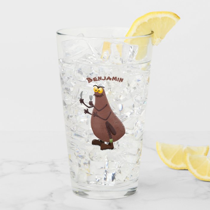 Funny hungry ugly flea cartoon glass | Zazzle.com