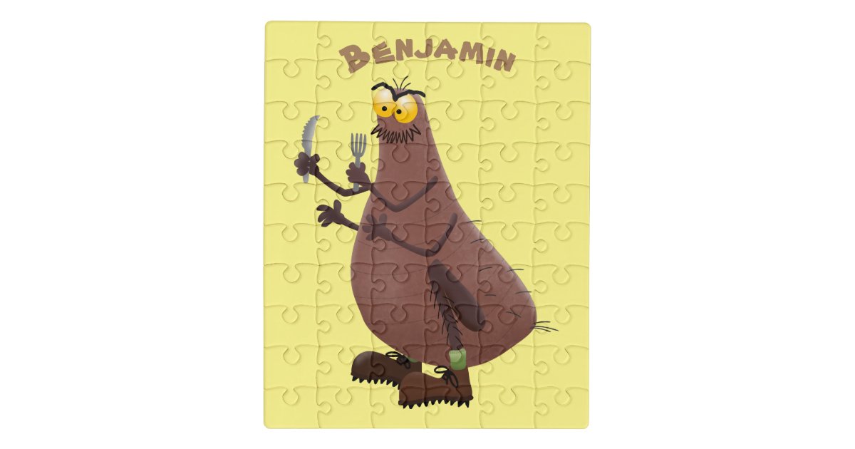 Funny hungry ugly flea cartoon jigsaw puzzle | Zazzle