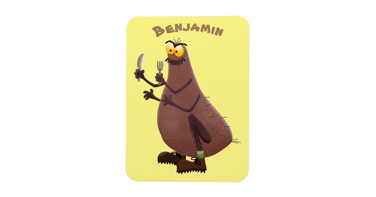 Funny hungry ugly flea cartoon magnet | Zazzle