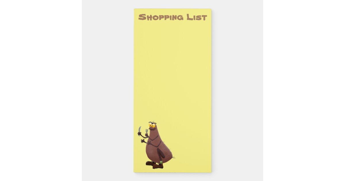Funny hungry ugly flea cartoon magnetic notepad | Zazzle