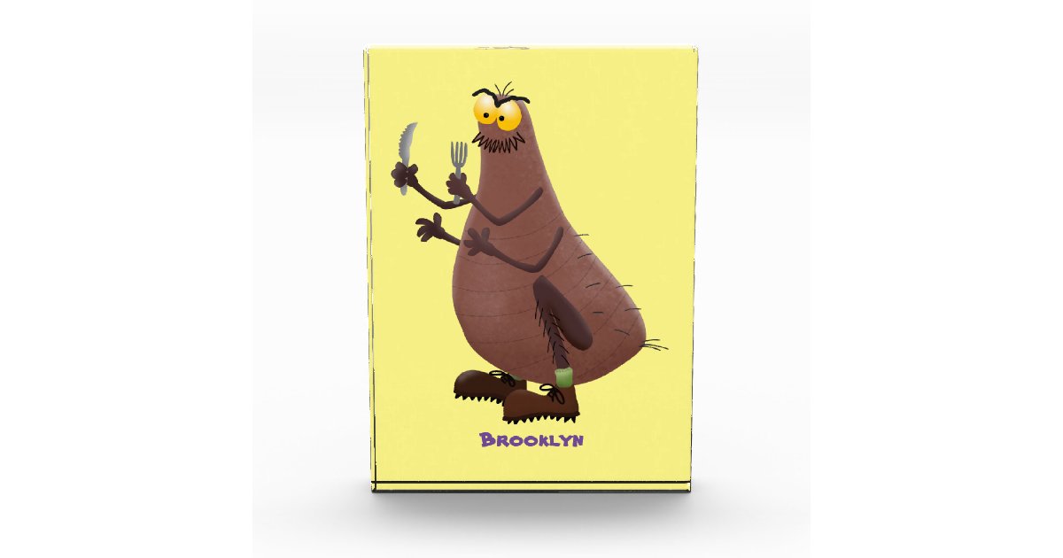 Funny hungry ugly flea cartoon photo block | Zazzle