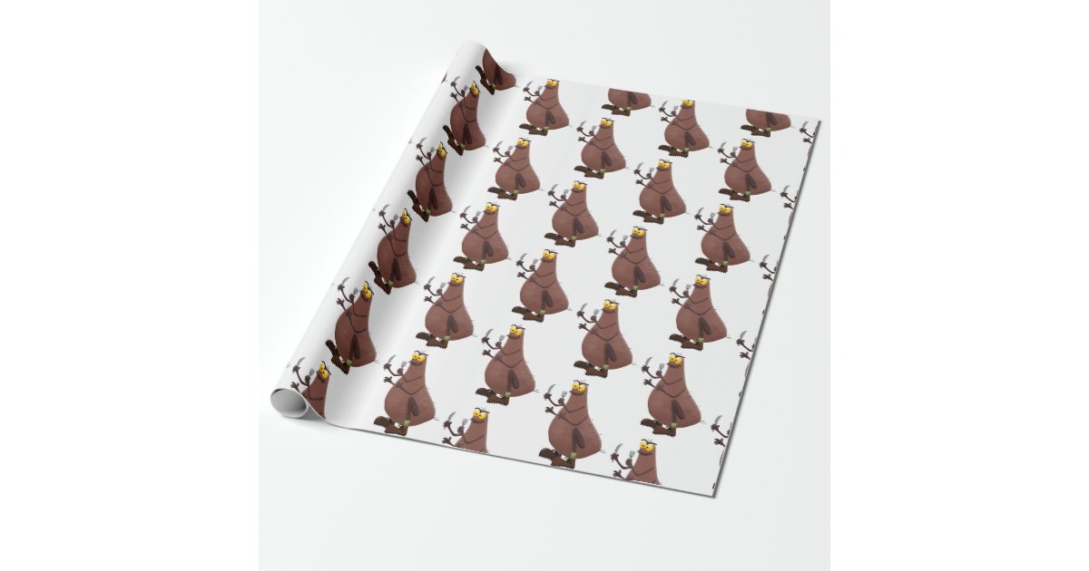 Funny hungry ugly flea cartoon wrapping paper | Zazzle