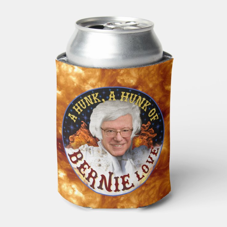 Funny Hunk of Bernie Love | Sanders President 2020 Can Cooler | Zazzle