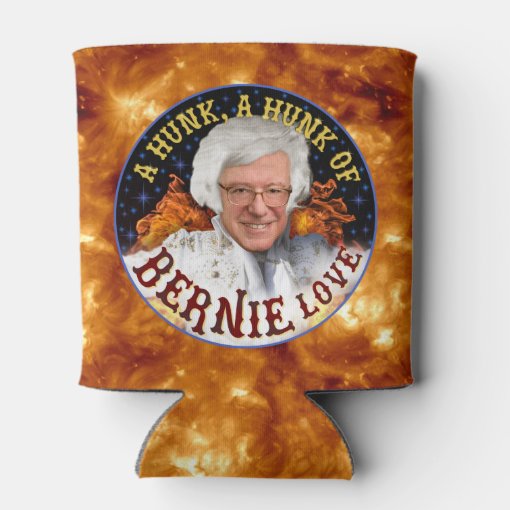 Funny Hunk of Bernie Love | Sanders President 2020 Can Cooler | Zazzle