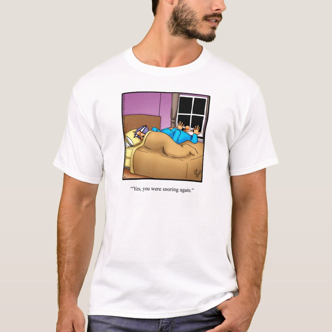 Funny "Husband Snoring" Humor Tee Shirt | Zazzle