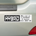 Funny HYBRID CAR Bumper Sticker | Zazzle