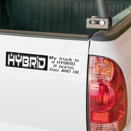 Funny HYBRID TRUCK Bumper Sticker | Zazzle