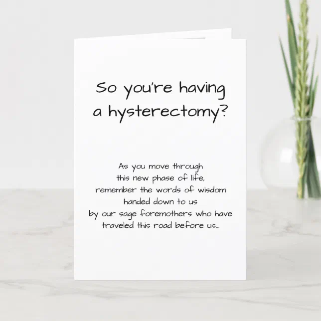 Funny Hysterectomy Get Well Card | Zazzle