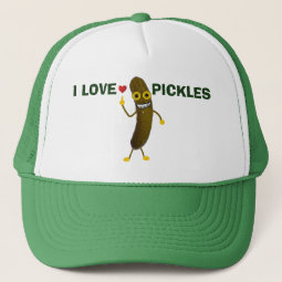 Funny I Love Pickles Cartoon Hat | Zazzle