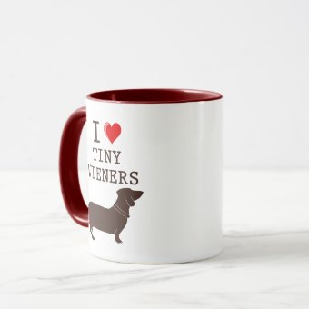 Funny I Love Tiny Wiener Dachshund Mug | Zazzle