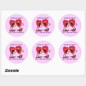 Funny I love you Classic Round Sticker | Zazzle