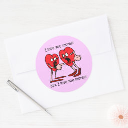 Funny I love you Classic Round Sticker | Zazzle