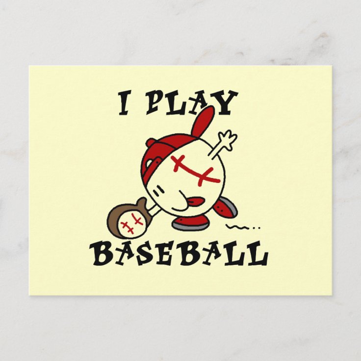 Funny I Play Baseball Tshirts and Gifts Postcard | Zazzle