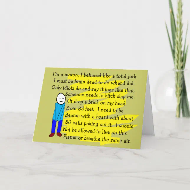 Funny "I'm Sorry" Cards and Key Chains | Zazzle