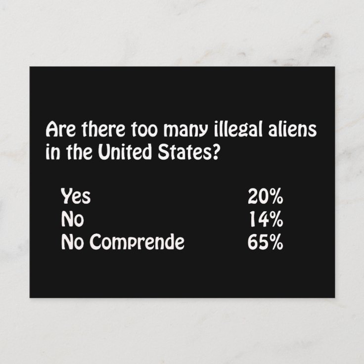 Funny Immigration Question/Answer Postcard | Zazzle