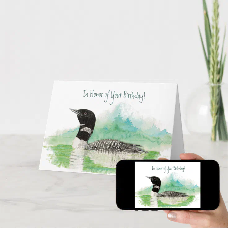 Funny, In Honor of Your Birthday, Fishing Loon Card | Zazzle