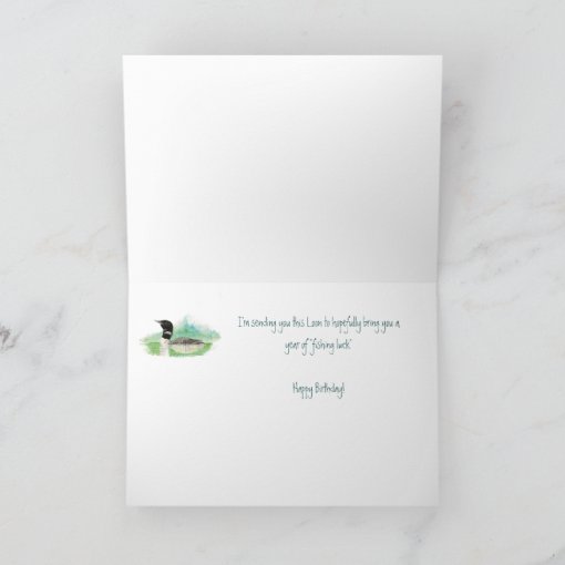 Funny, In Honor of Your Birthday, Fishing Loon Card | Zazzle