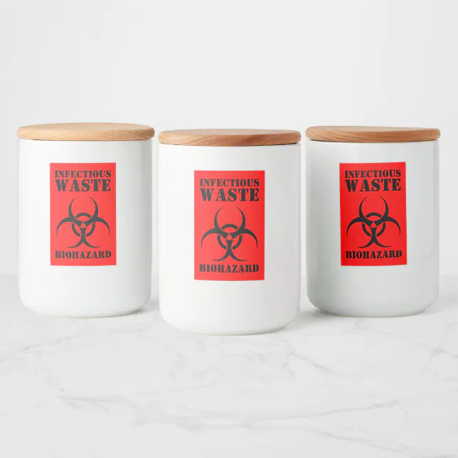 Funny Infectious Waste Biohazard Halloween Food Label | Zazzle