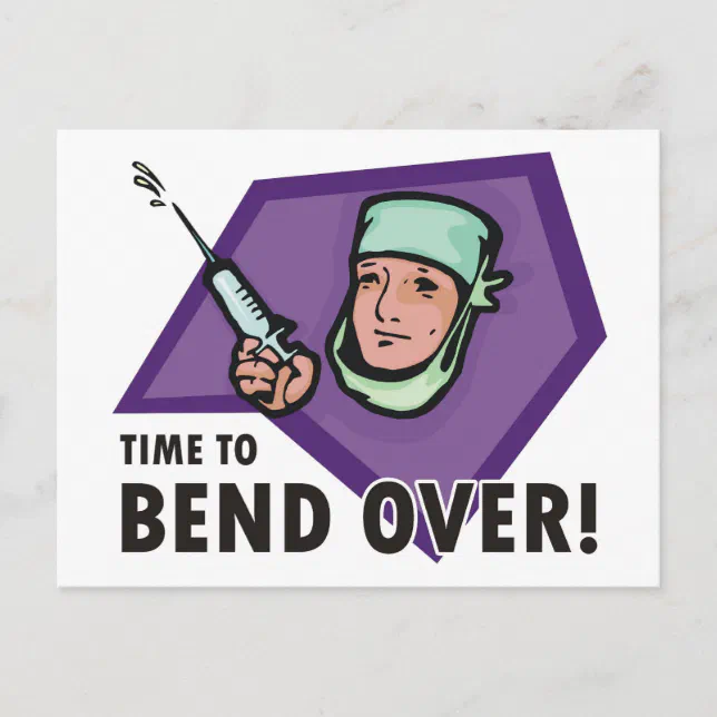 Funny injection doctor / nurse - squirting syringe postcard | Zazzle