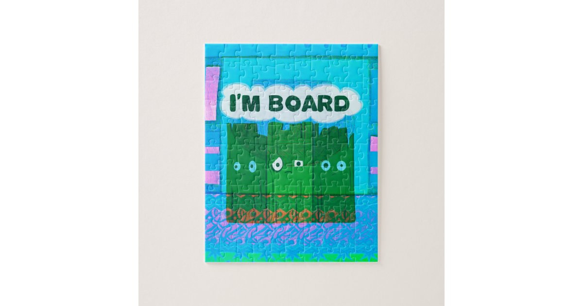 Funny Inspirational Graphic I Am bored Text Art Jigsaw Puzzle | Zazzle