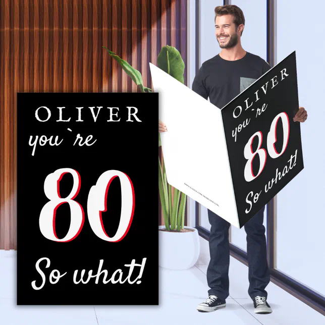 Funny Inspirational Jumbo Giant 80th Birthday Card | Zazzle
