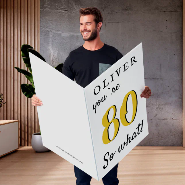 Funny Inspirational Jumbo Giant 80th Birthday Card | Zazzle