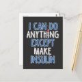 Funny Insulin Diabetic Joke Diabetes Awareness Postcard | Zazzle