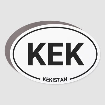 Funny International KEK Oval Car Magnet | Zazzle