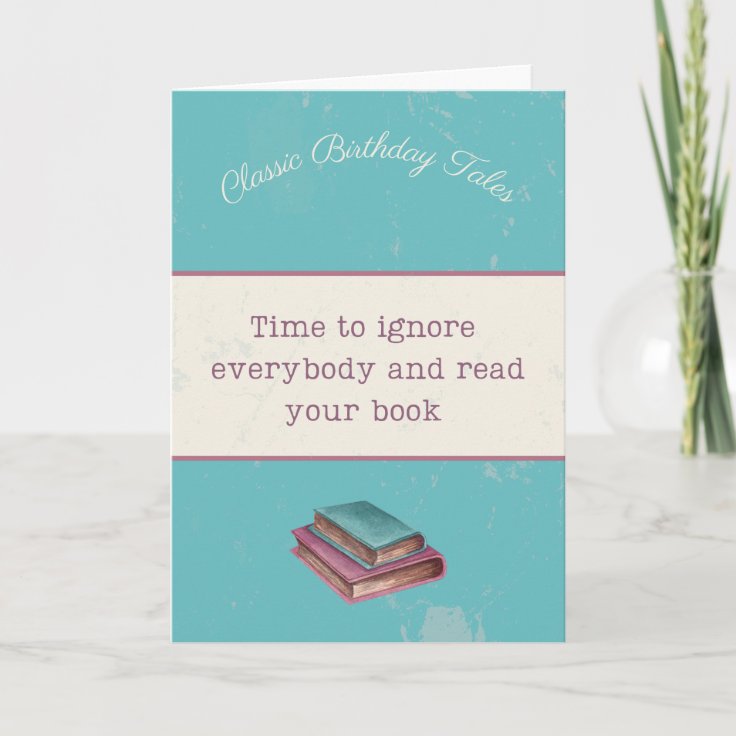 Funny introvert book lover birthday card | Zazzle