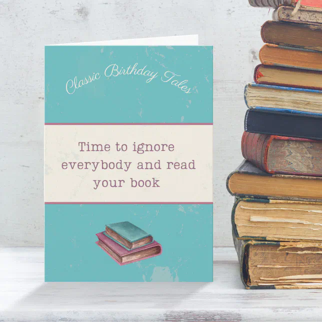 Funny introvert book lover birthday card | Zazzle