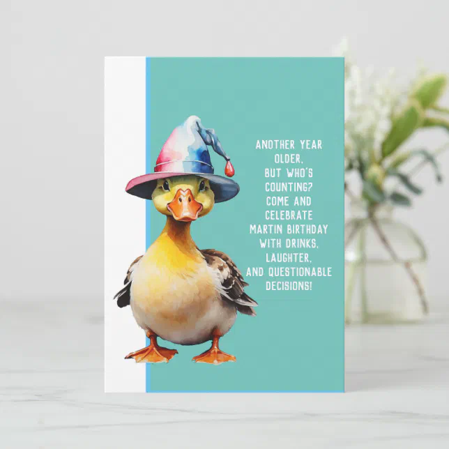 funny invitation birthday party greeting card | Zazzle