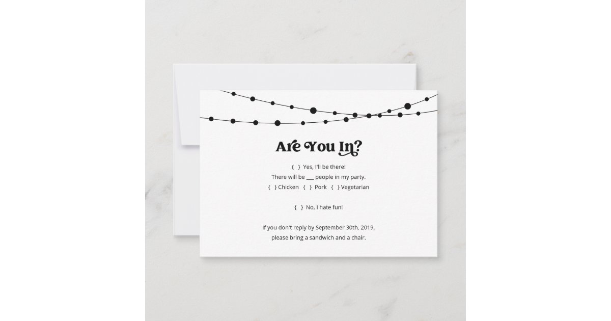 Funny Invitation Reply Card Insert | Zazzle