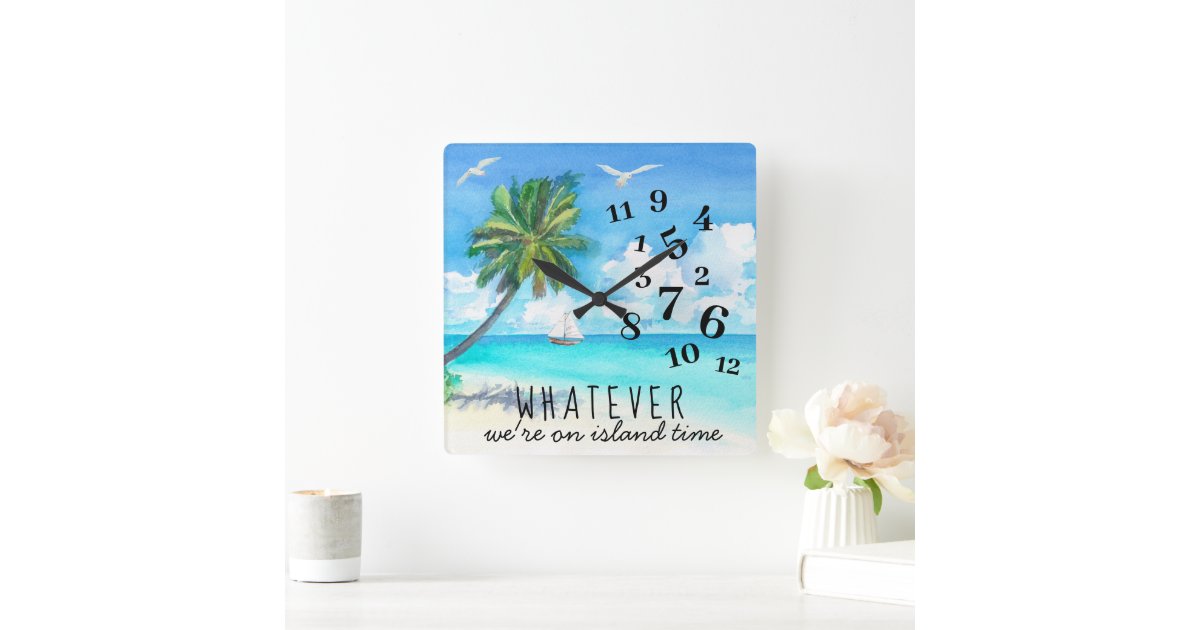 Funny Island Time Clock | Zazzle
