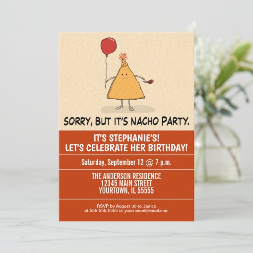 Funny It’s Nacho Party Birthday Invitation | Zazzle