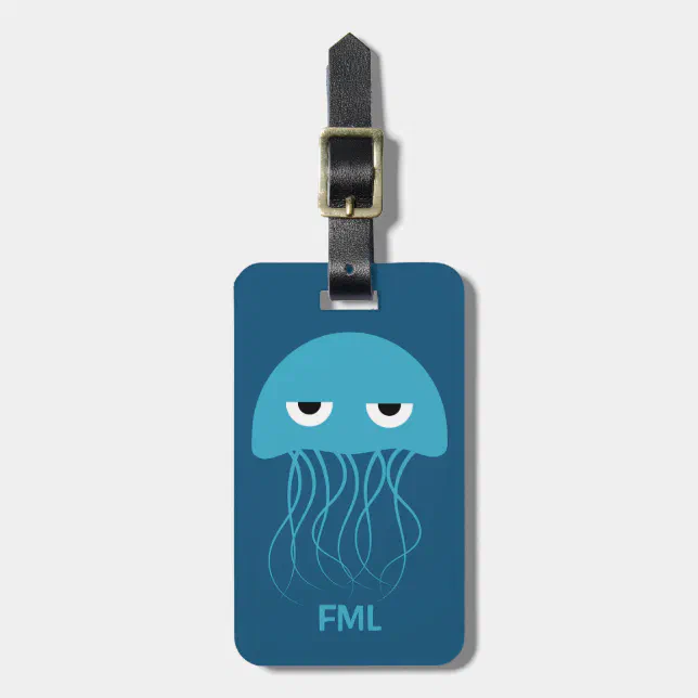 Funny Jellyfish custom luggage tag | Zazzle