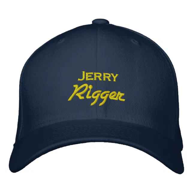Funny Jerry Rigger Embroidered Baseball Cap | Zazzle