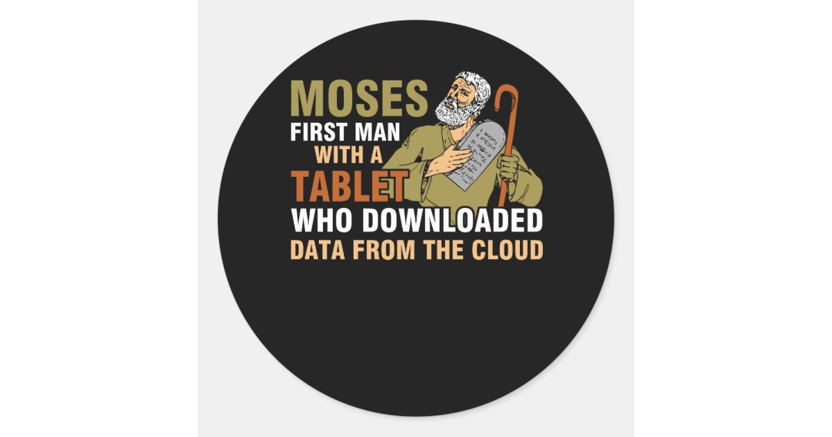 Funny Jewish Passover Moses Tablet Data Cloud Comp Classic Round ...