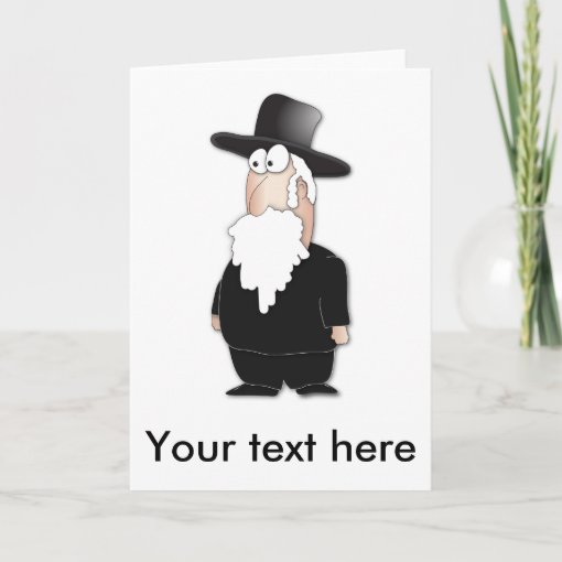 Funny Jewish rabbi — cool cartoon Card | Zazzle